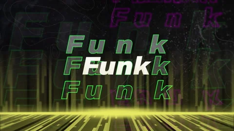 Animation of funk text and yellow lines ... | Stock Video | Pond5