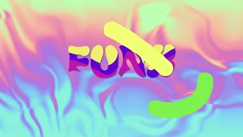 Animation of funk text over shapes on pu... | Stock Video | Pond5