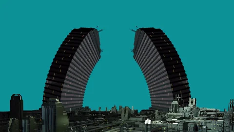 animation - Futuristic City Bending Towe... | Stock Video | Pond5