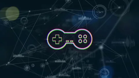 Animation of game controller icon, netwo... | Stock Video | Pond5