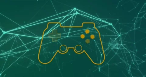 Animation of game controller over connec... | Stock Video | Pond5