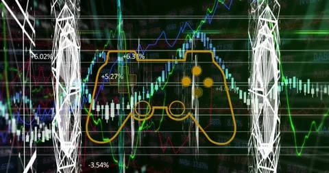 Animation of game controller over multip... | Stock Video | Pond5