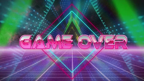 Animation of game over in digital abstra... | Stock Video | Pond5