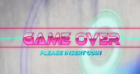Animation of game over please insert coi... | Stock Video | Pond5