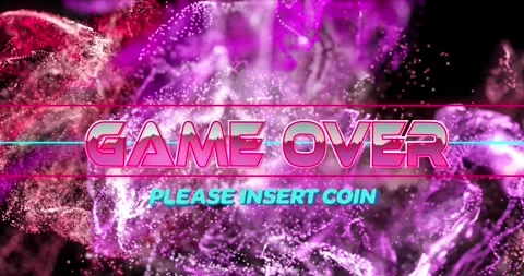 Animation of game over text banner over ... | Stock Video | Pond5