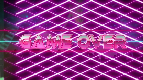 Animation of game over text banner over ... | Stock Video | Pond5