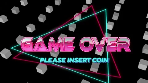 Animation of game over text over shapes ... | Stock Video | Pond5