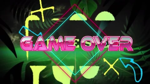 Animation of game over text over pattern... | Stock Video | Pond5