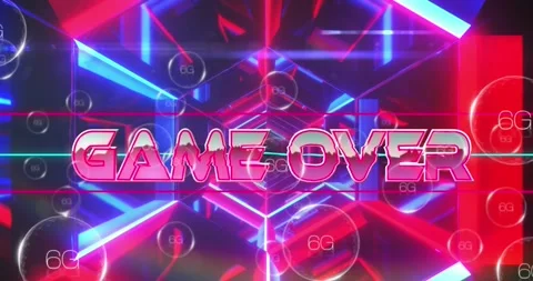 Animation of game over text over 6g and ... | Stock Video | Pond5