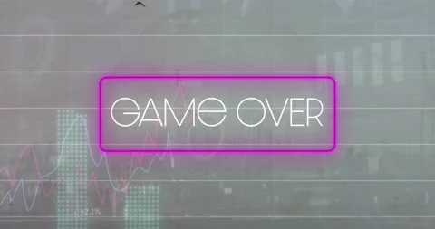 Animation of game over text in rectangle... | Stock Video | Pond5