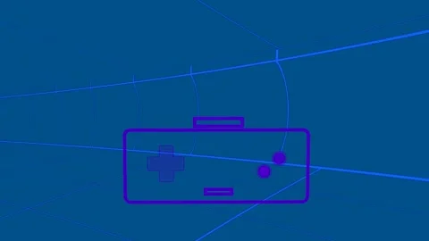 Animation of game pad in blue space with... | Stock Video | Pond5