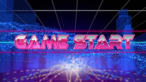 Animation of game start text and light t... | Stock Video | Pond5