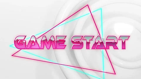 Animation of game start text over light ... | Stock Video | Pond5