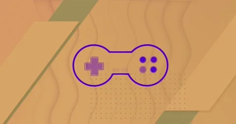 Animation of gamepad icon and shapes ove... | Stock Video | Pond5