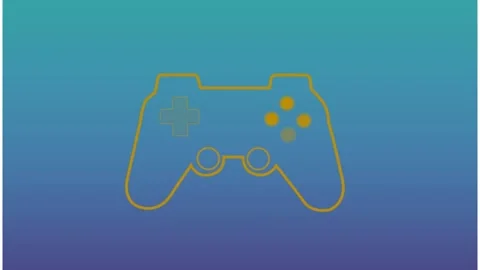 Animation of gamepad icon on blue backgr... | Stock Video | Pond5