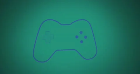Animation of gamepad icon on green backg... | Stock Video | Pond5