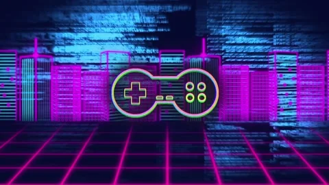 Animation of gaming console and 3d model... | Stock Video | Pond5