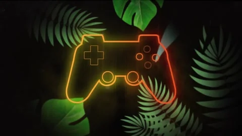 Animation of gaming console with plantat... | Stock Video | Pond5
