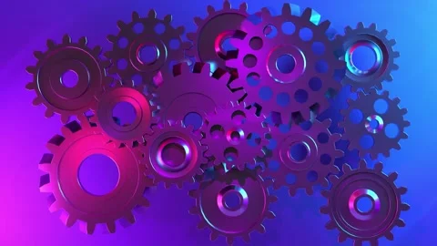 Animation of a gear and a gear mechanism... | Stock Video | Pond5