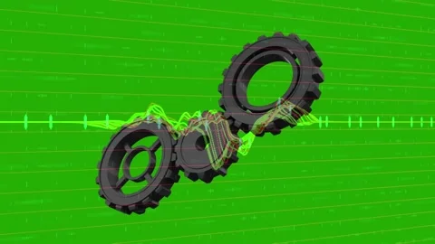 Animation of gears rotating over diverse... | Stock Video | Pond5