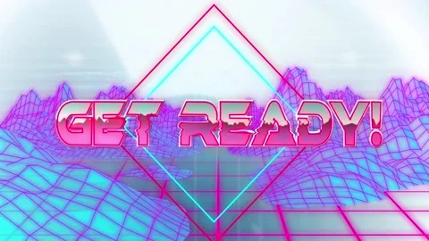 Animation of get ready in digital abstra... | Stock Video | Pond5