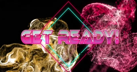 Animation of get ready text banner over ... | Stock Video | Pond5