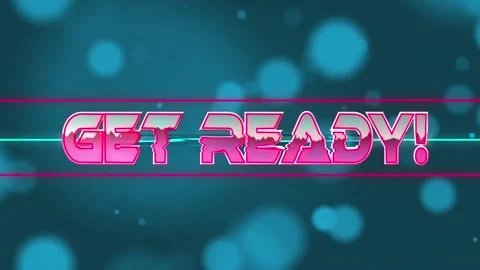 Animation of get ready text over light s... | Stock Video | Pond5