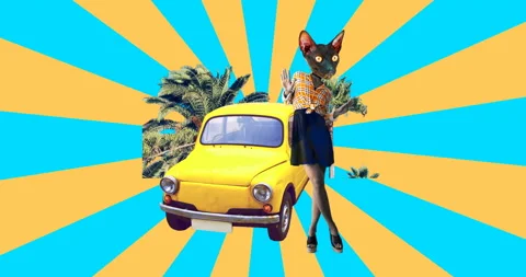 Animation gif art. Vacation summer Vinta... | Stock Video | Pond5