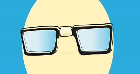 Animation of glasses over yellow and blu... | Stock Video | Pond5