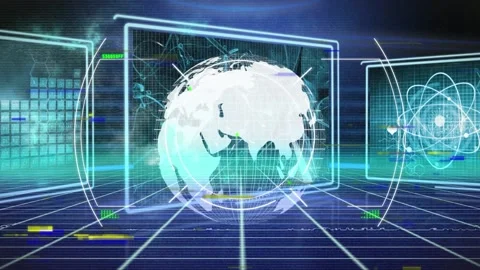 Animation of glitch effect and scope sca... | Stock Video | Pond5