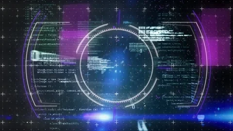 Animation of glitch effect and scope sca... | Stock Video | Pond5