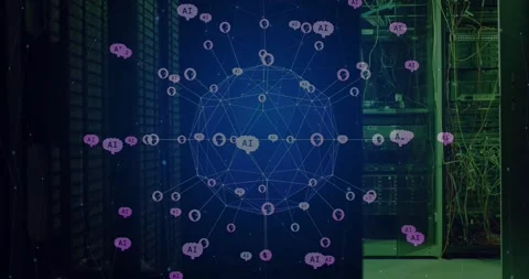 Animation of global network of ai chatbo... | Stock Video | Pond5