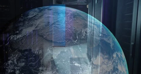 Animation of a globe against computer se... | Stock Video | Pond5