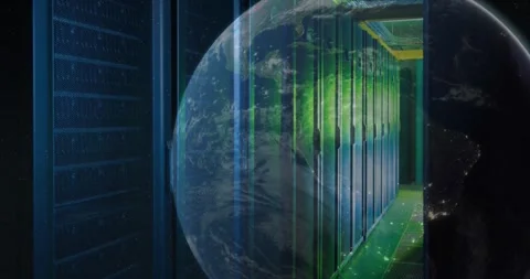 Animation of a globe against computer se... | Stock Video | Pond5