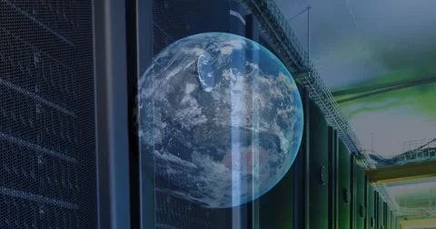 Animation of a globe against computer se... | Stock Video | Pond5