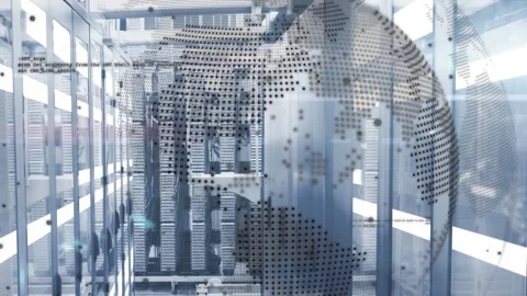 Animation of globe and computer language... | Stock Video | Pond5