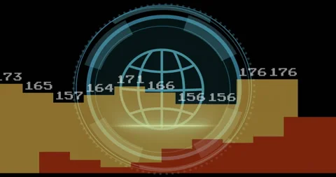 Animation of globe and cyber security te... | Stock Video | Pond5