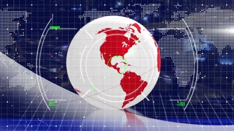 Animation of globe and scan scoping over... | Stock Video | Pond5