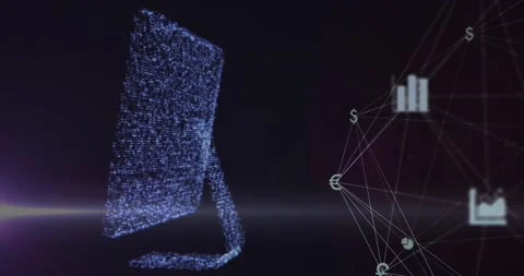 Animation of globe of digital icons and ... | Stock Video | Pond5