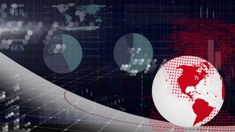 Animation of globe with graph, charts, g... | Stock Video | Pond5