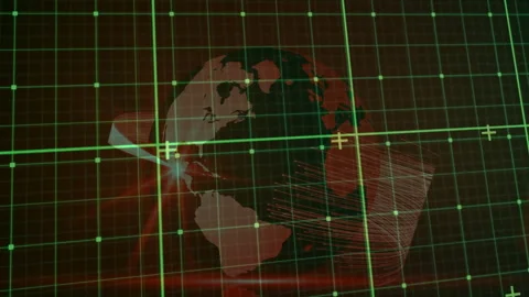 Animation of globe with grid lines and d... | Stock Video | Pond5