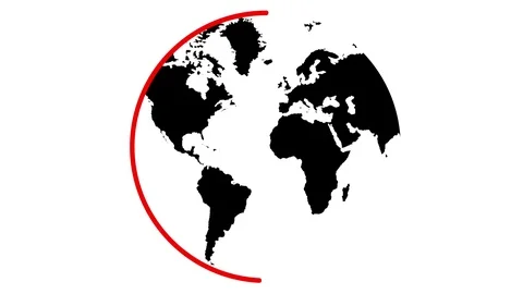 Animation of the globe logo. Planet eart... | Stock Video | Pond5