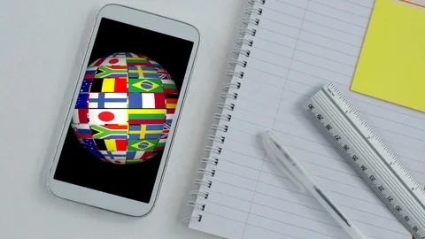 Animation of globe made of flags spinnin... | Stock Video | Pond5