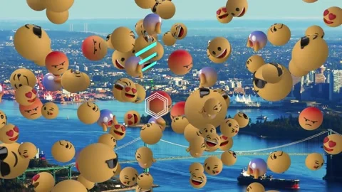 Animation of globe multiple falling emoj... | Stock Video | Pond5