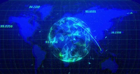 Animation of globe of plexus networks sp... | Stock Video | Pond5