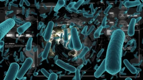 Animation of globe rotating with bacteri... | Stock Video | Pond5