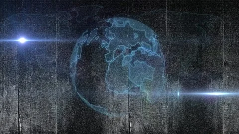 Animation of globe with world map and li... | Stock Video | Pond5