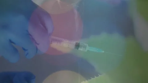 Animation of gloving lights over caucasi... | Stock Video | Pond5