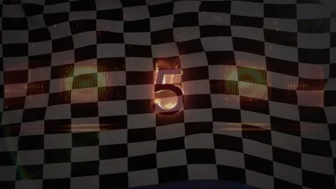 Animation of glowing burning number five... | Stock Video | Pond5