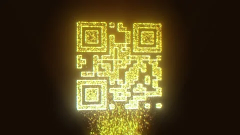 Animation of glowing Gold QR code with n... | Stock Video | Pond5